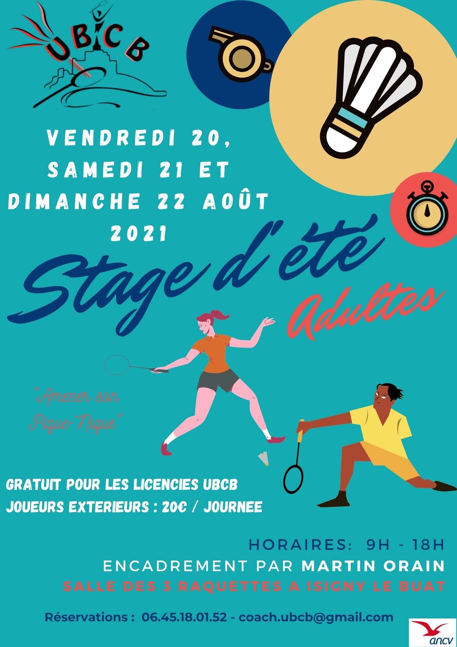 Les stages – Union Badminton Club de la Baie